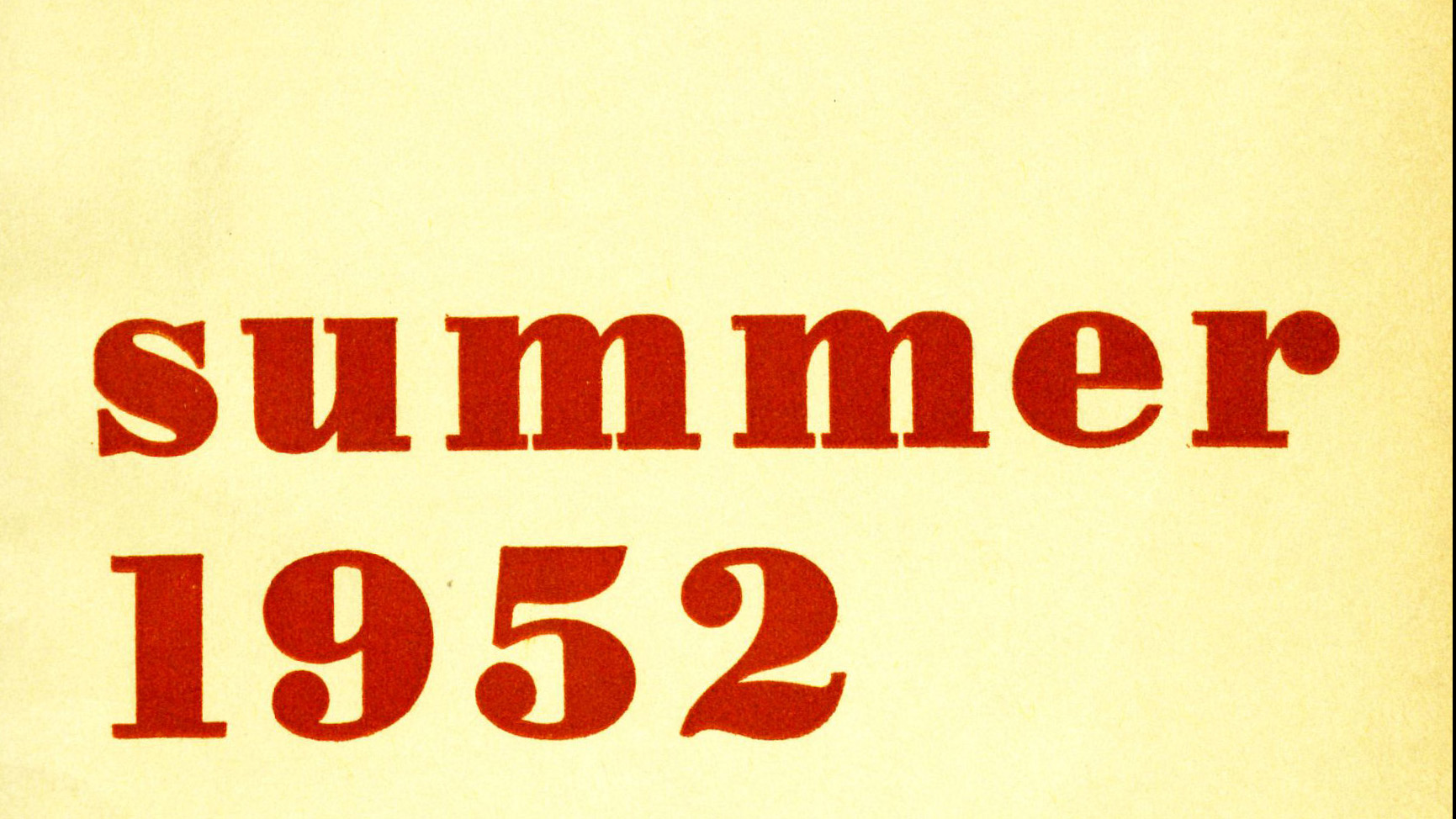 Summer 1952 | Journal
